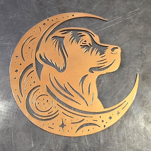 Labrador Retriever 'on the Moon' Metal Art (standard, 12") | Custom Dog ...