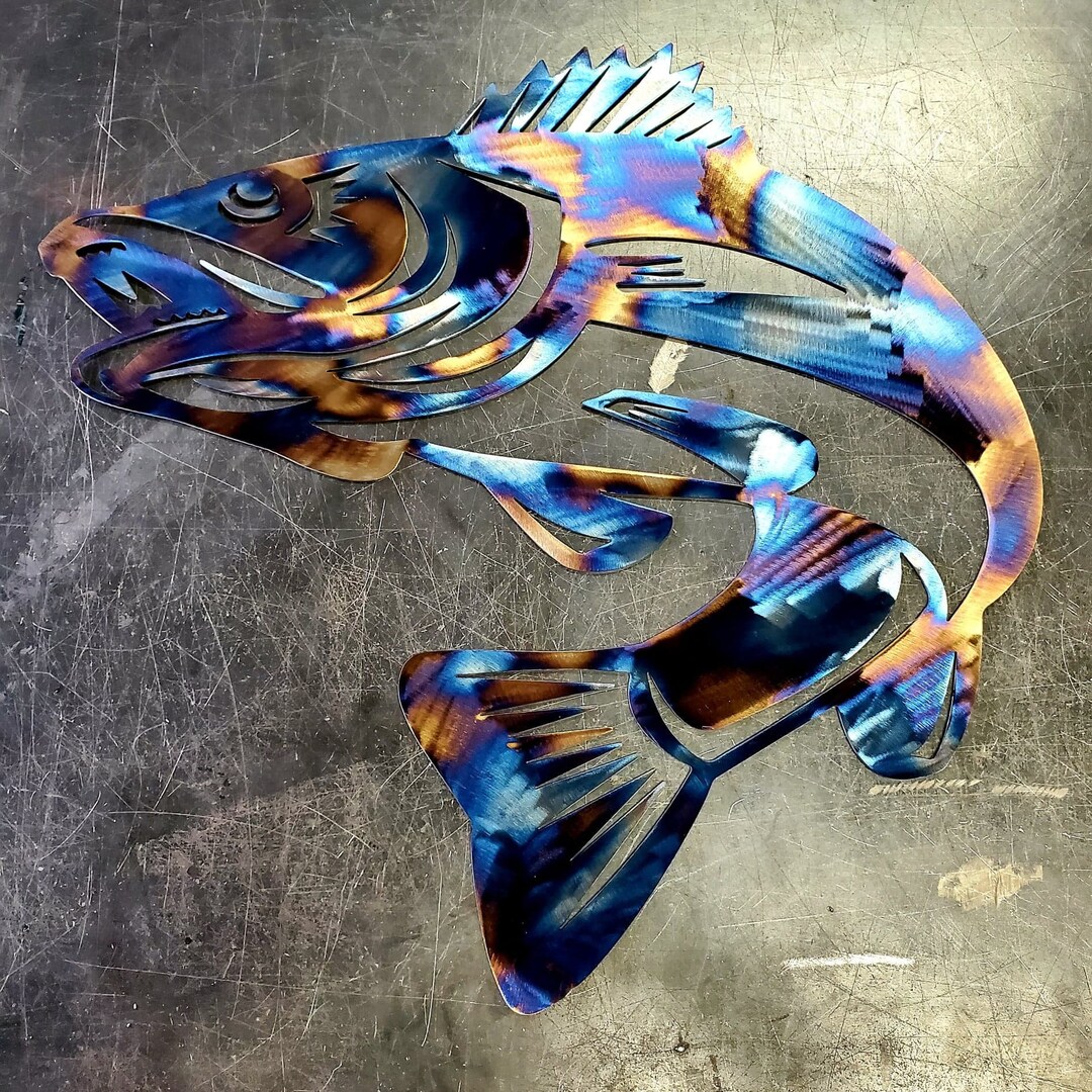 12 & 18 Walleye Metal Art Home Decor Fishing Decor Fishing Freshwater ...