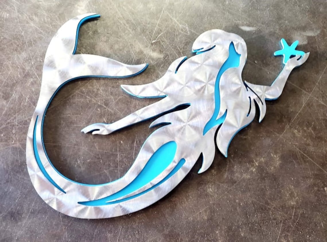 12 & 16 Layered Mermaid Metal Art Nautical Decor - Etsy