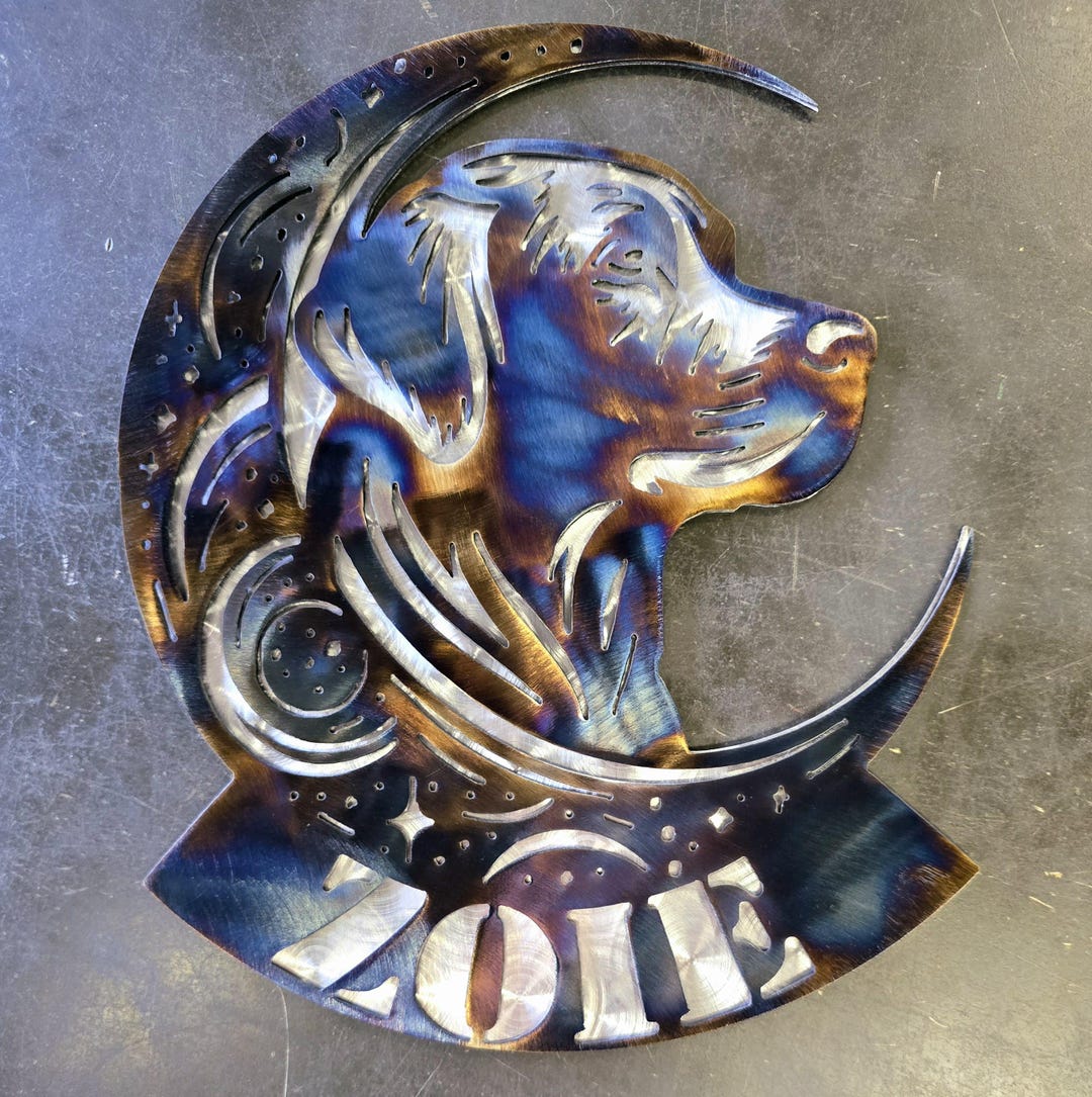 Labrador Retriever 'on the Moon' Metal Art, Personalized (with Backing ...