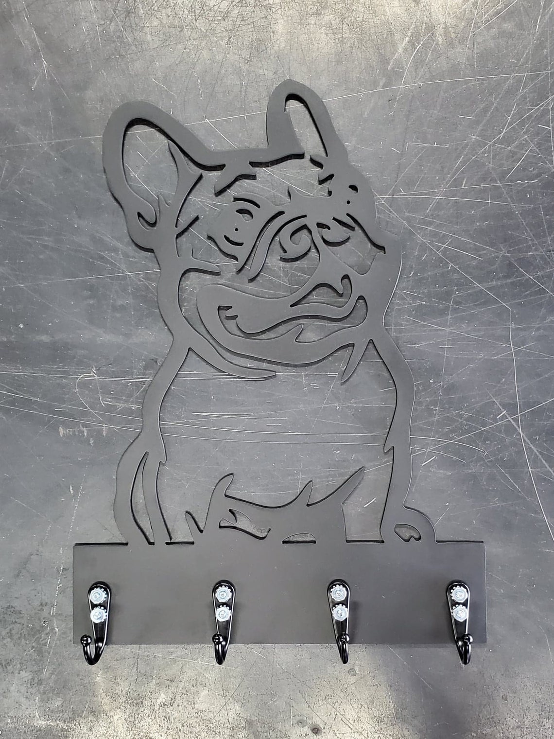 Custom French Bulldog Wall Hanger With Hooks Metal Art | Etsy