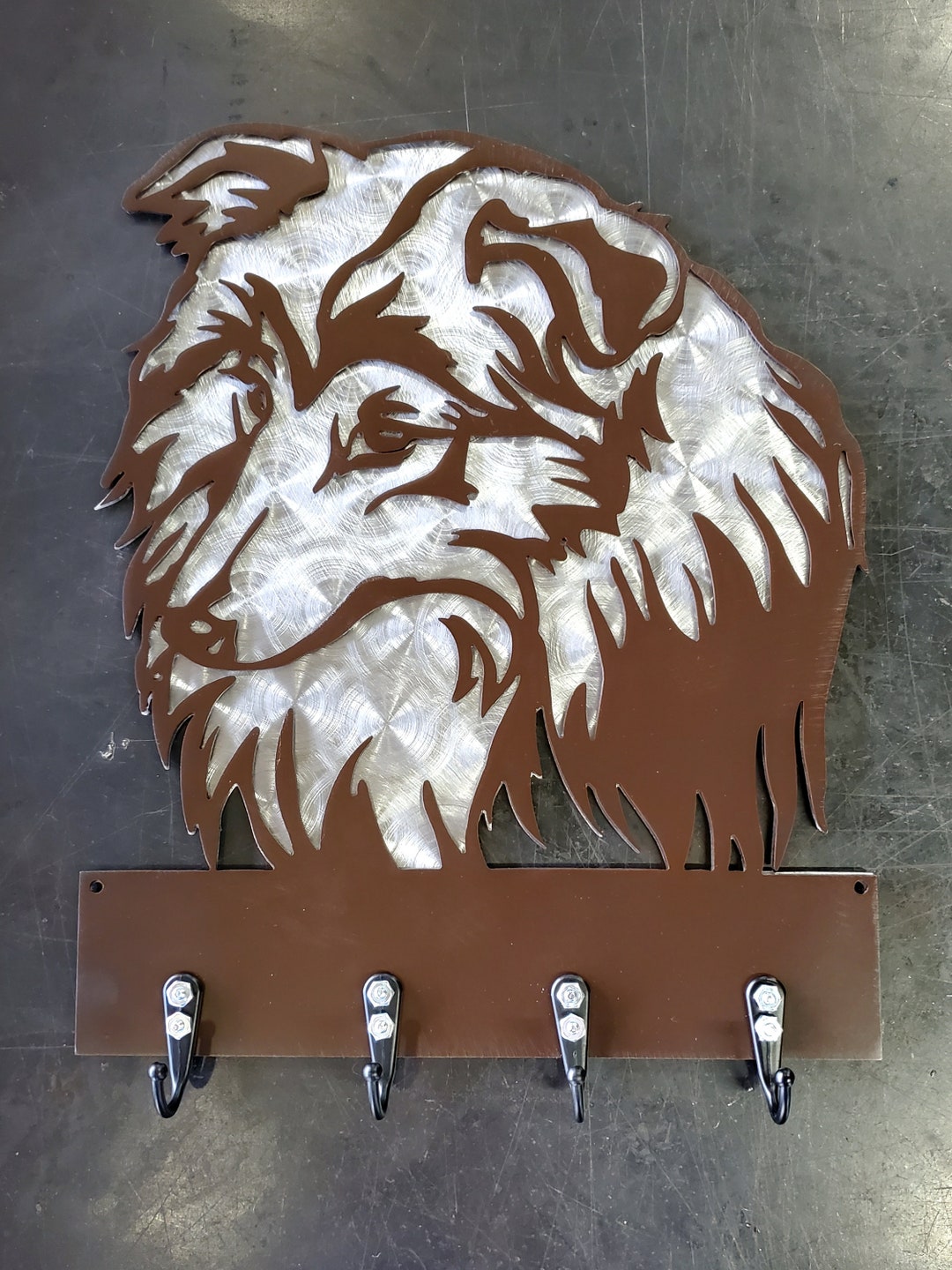 Sheltie Metal Art Key & Leash Hanger - Etsy