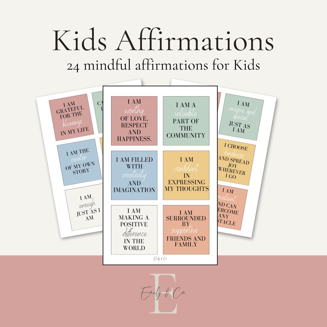 Affirmations for Children - Digital Download - Printable Affirmations ...