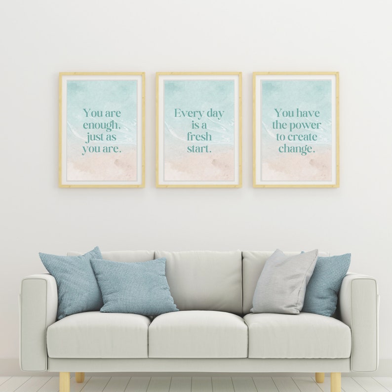 6-pack Beach Family Affirmation Digital Posters for Printing, Children ...