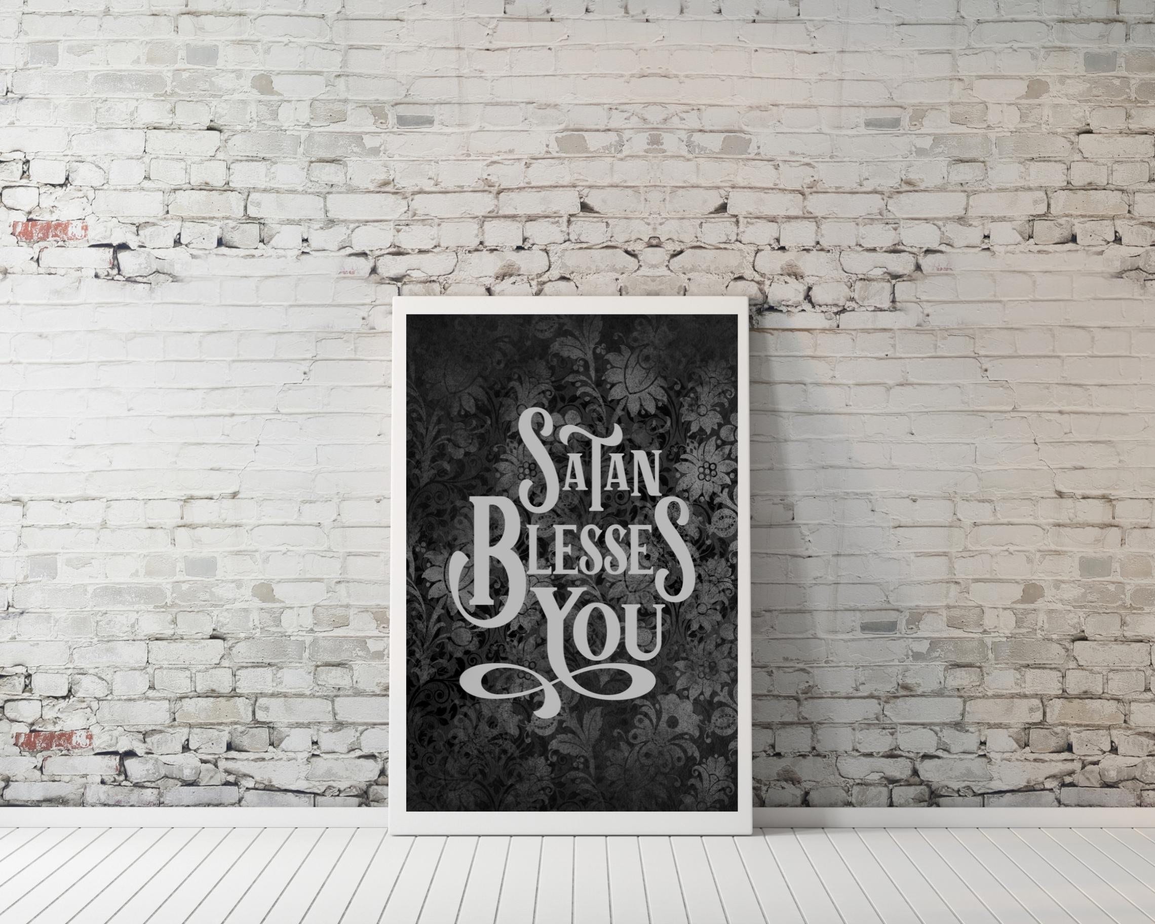 Satan Blesses You Print | INSTANT DOWNLOAD | Goth Farmhouse - Etsy