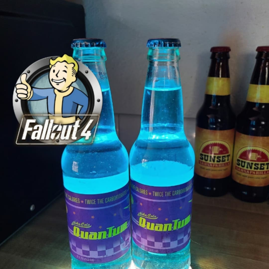 Fanmade Nuka Cola Quantum Cosplay Prop - Drinkable Blue Cream Soda - F4 ...