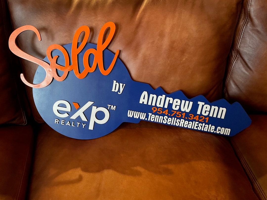 Realtor Sold Key Sign, Key Shape Sold Sign, Realtor Key Photo Prop, New ...