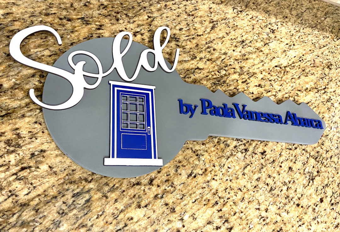 Realtor Sold Key Sign, Key Shape Sold Sign, Realtor Key Photo Prop, New ...