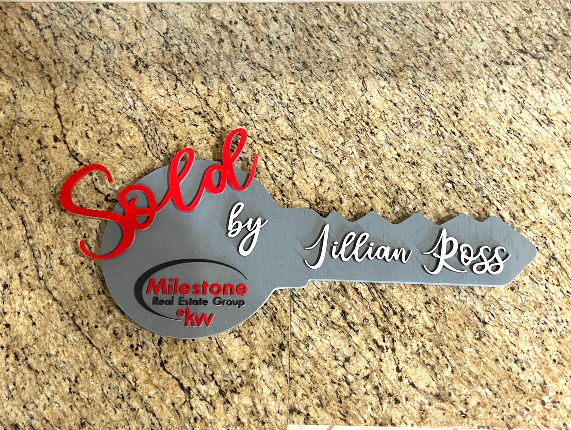 Realtor Sold Key Sign Key Shape Sold Sign Realtor Key Photo - Etsy