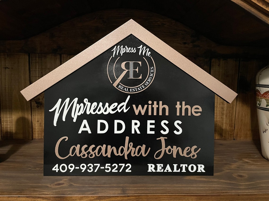Yes to the Address Sign Realtor Closing Sign House Shape - Etsy