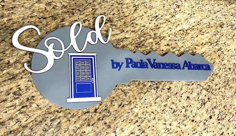 Realtor Sold Key Sign Key Shape Sold Sign Realtor Key Photo - Etsy