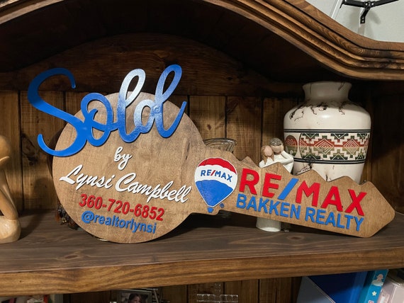 Realtor Sold Key Sign Key Shape Sold Sign Realtor Key Photo - Etsy