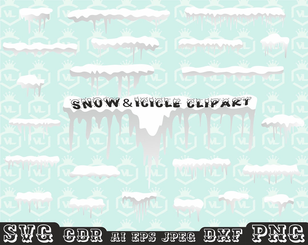Snow and Icicles Clipart SVG & PNG 23 Designs Christmas and Winter ...