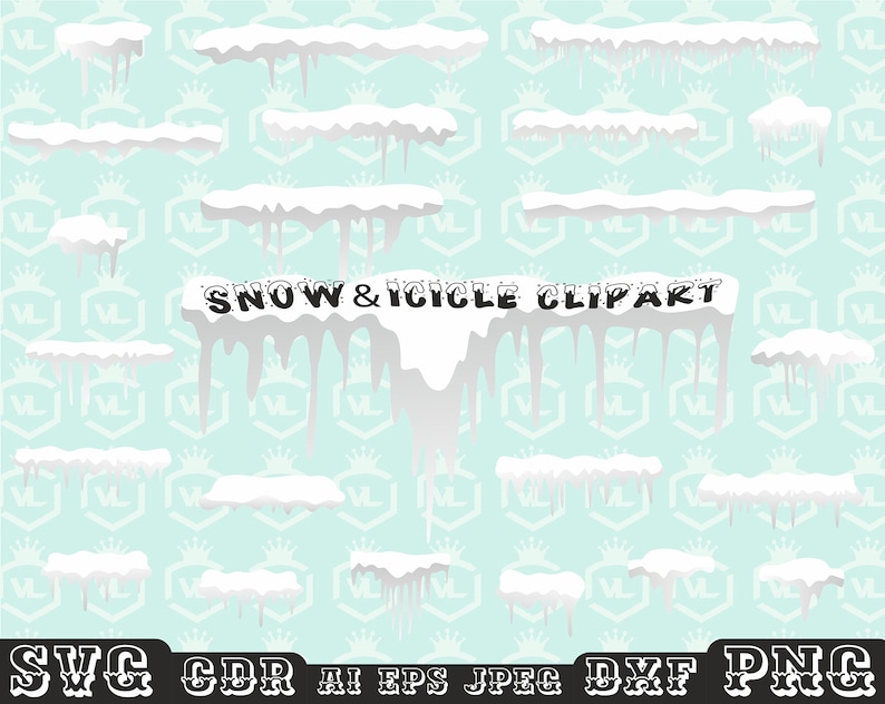 Snow and Icicles Clipart SVG & PNG 23 Designs Christmas and - Etsy