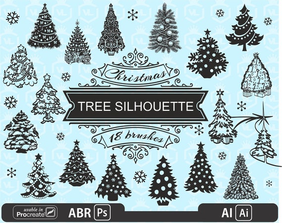 Christmas Tree Brushes for Photoshop Usable in Procreate 5 | Etsy