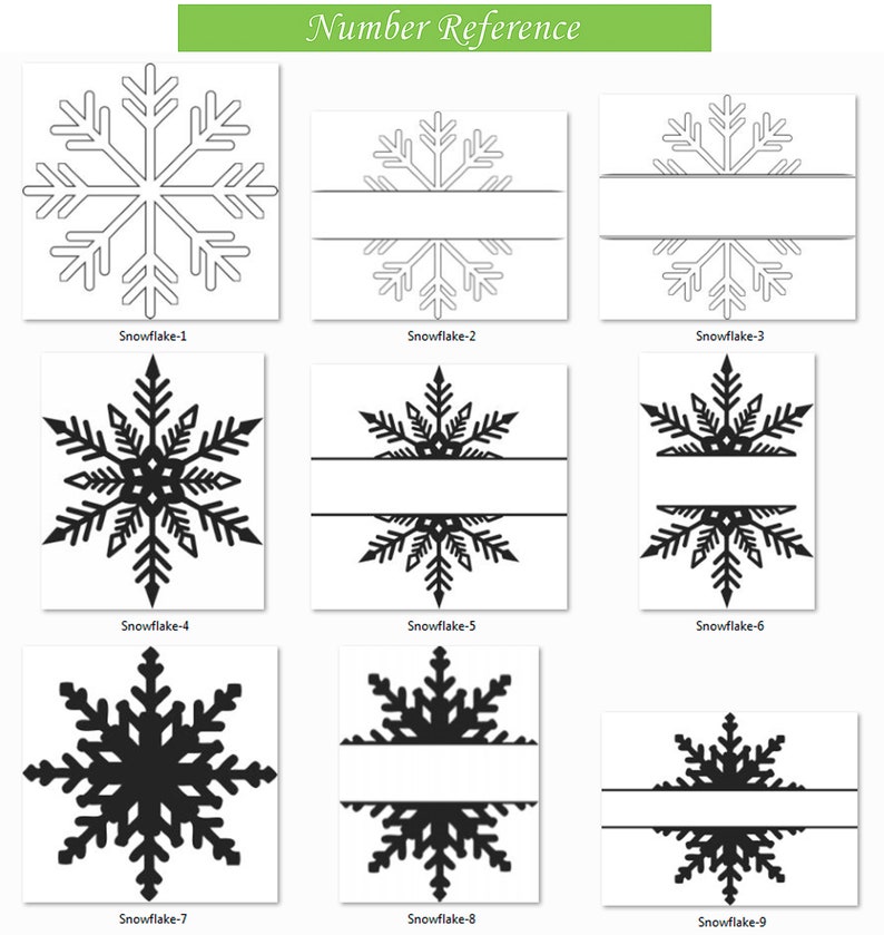 Snowflake Clipart SVG and PNG 9 Designs, Christmas and Winter Holidays ...
