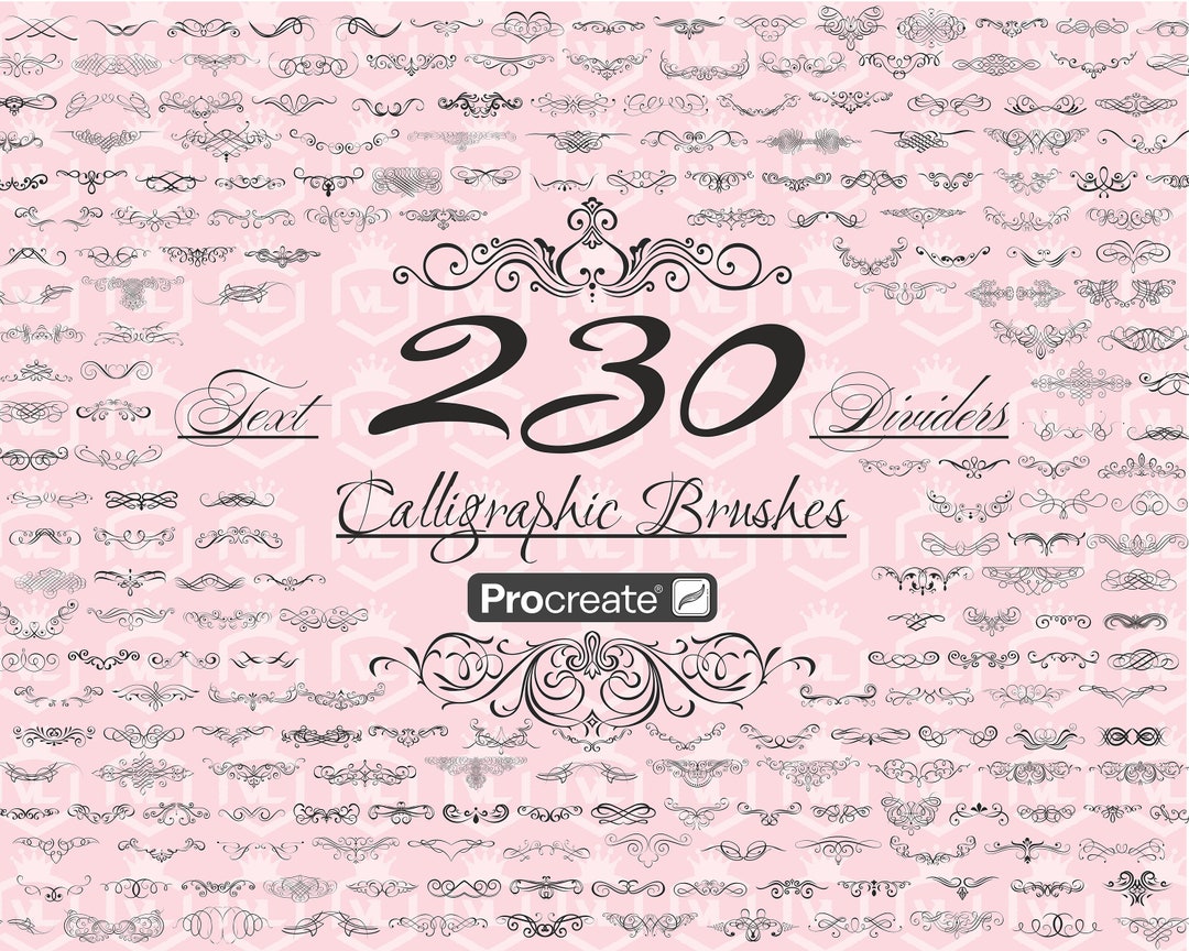 Calligraphic Divider Procreate Stamp Brushes, Wedding Divider Procreate ...