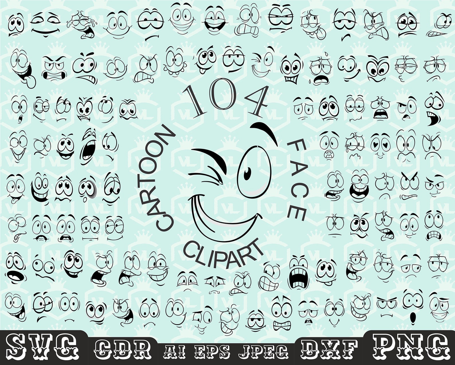 Emotion Faces Clipart, Emoji Faces, Cartoon Faces Svg, Feeling Clip Art ...