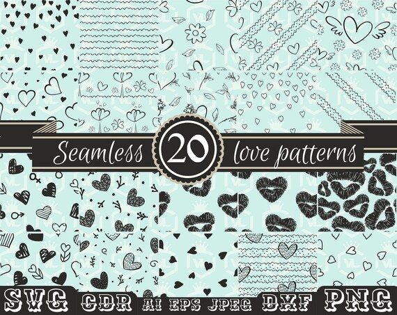 Heart Seamless Pattern SVG Bundle Heart Background Svg Heart | Etsy