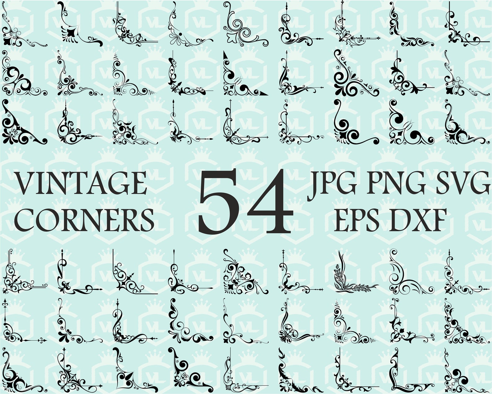 54 Vintage Frame Corner Clip Art - Etsy