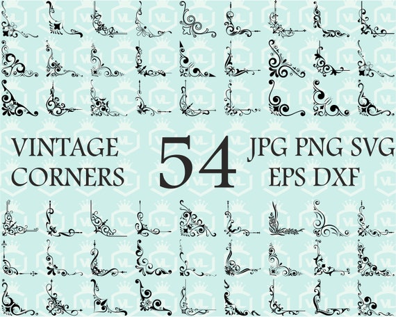 54 Vintage Frame Corner Clip Art | Etsy