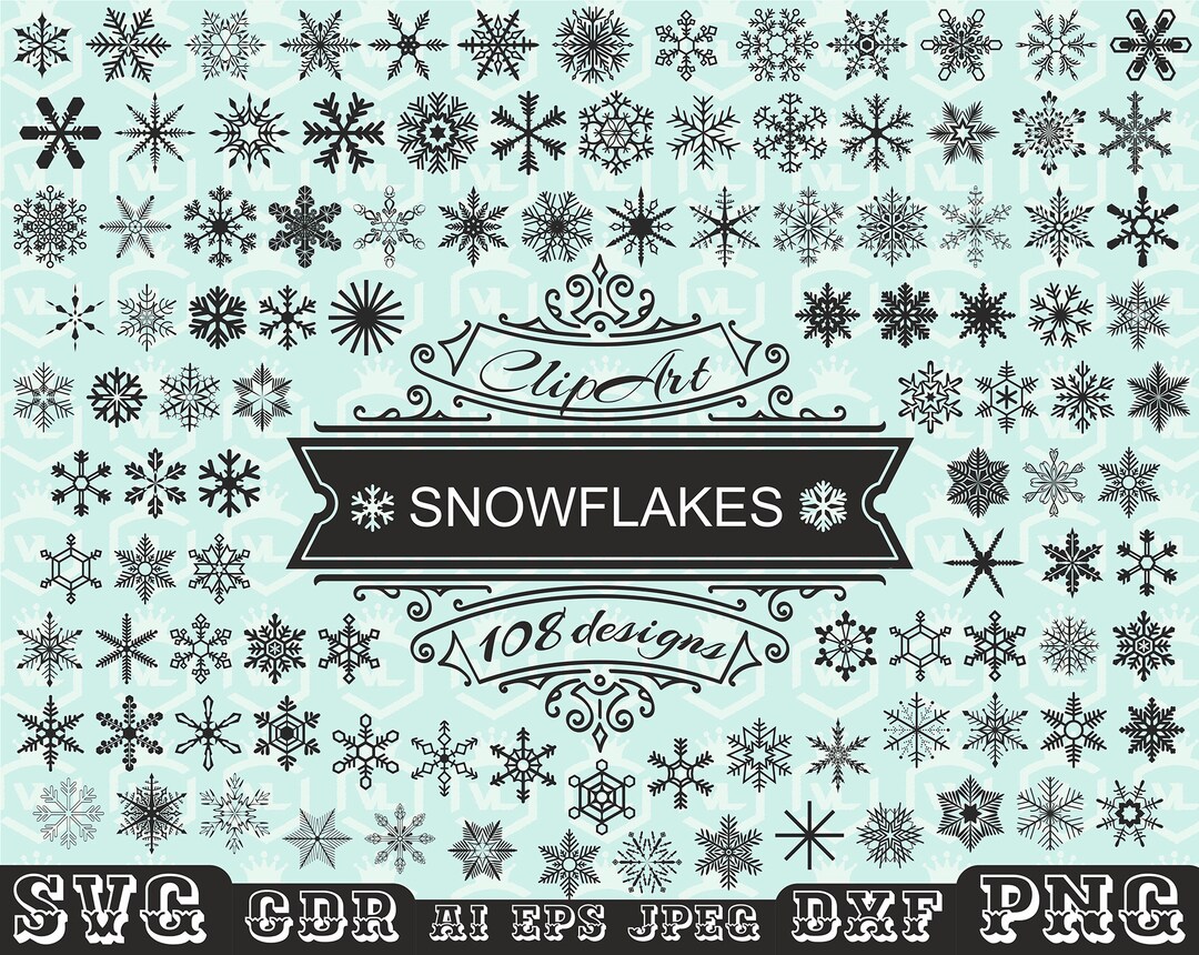 Snowflake Clipart Bundle, Christmas Snowflake Decoration SVG Png ...