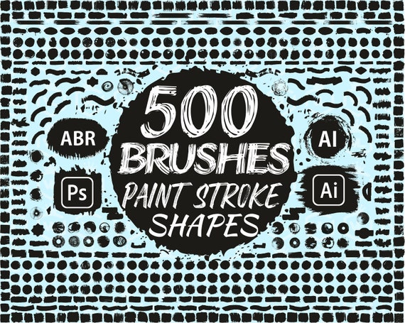 Paint Brush Strokes Brushes for Photoshop and Illustrator - Etsy