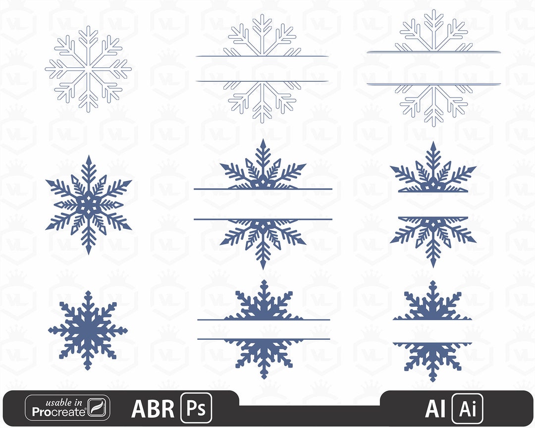 Snowflake Brushes for Photoshop ( Usable in Procreate 5 ) and ...
