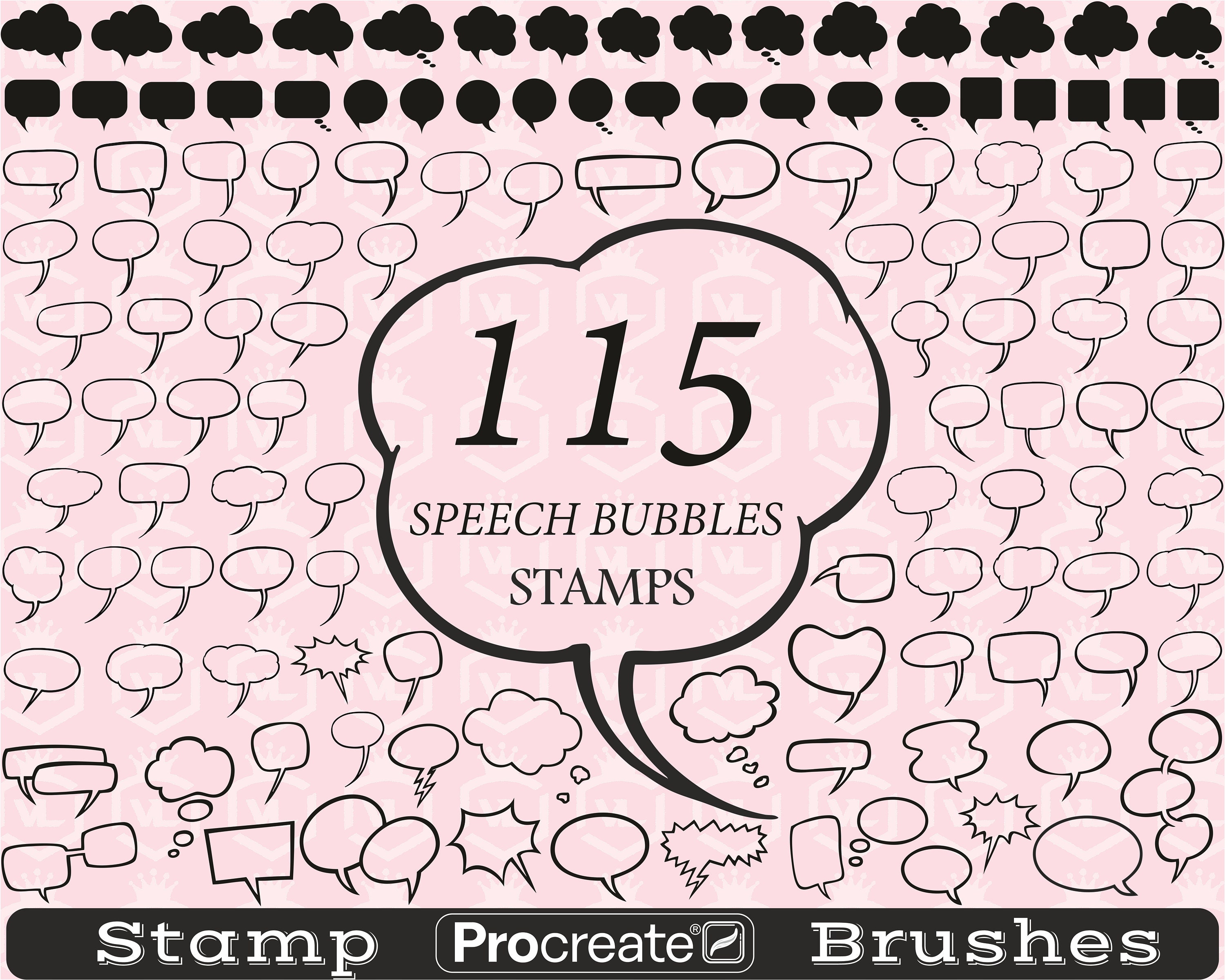 Speech Bubble Procreate Stamp Brushes Dialog Box Procreate - Etsy