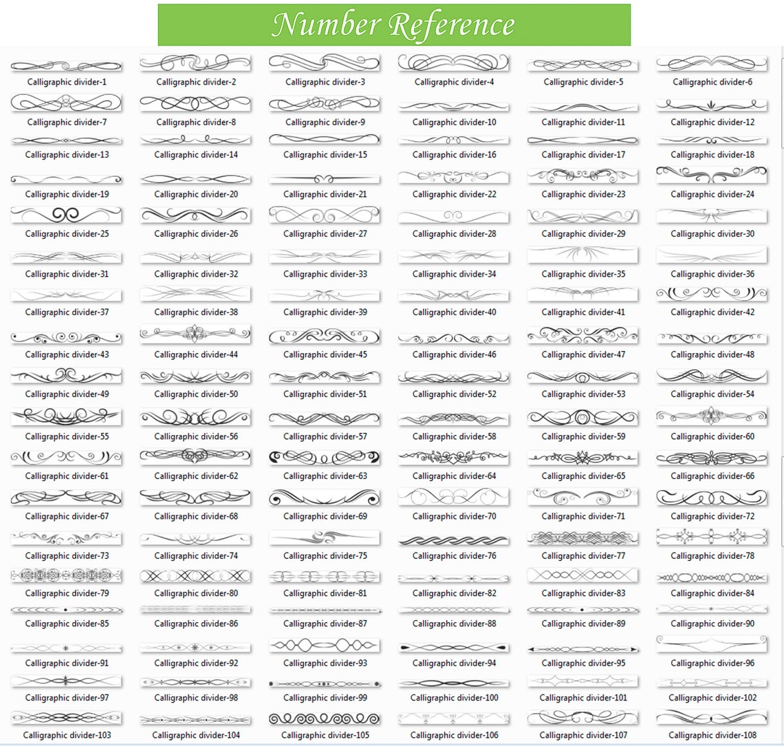 Swirl Divider Procreate Stamp Brushes Calligraphic Divider - Etsy