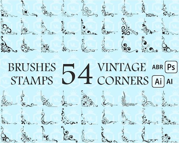 Page Corners Brushes for Photoshop and Illustrator Digital - Etsy