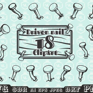 Hand Drawn Outline Metal Nail Clipart SVG, Hammer Mallet Iron Nail PNG ...