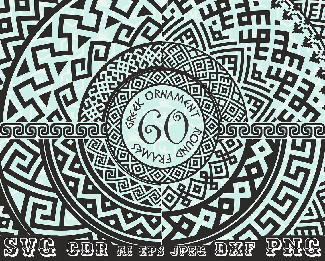 Greek Key Frame Bundle Greek Key Circle SVG Greek Key | Etsy