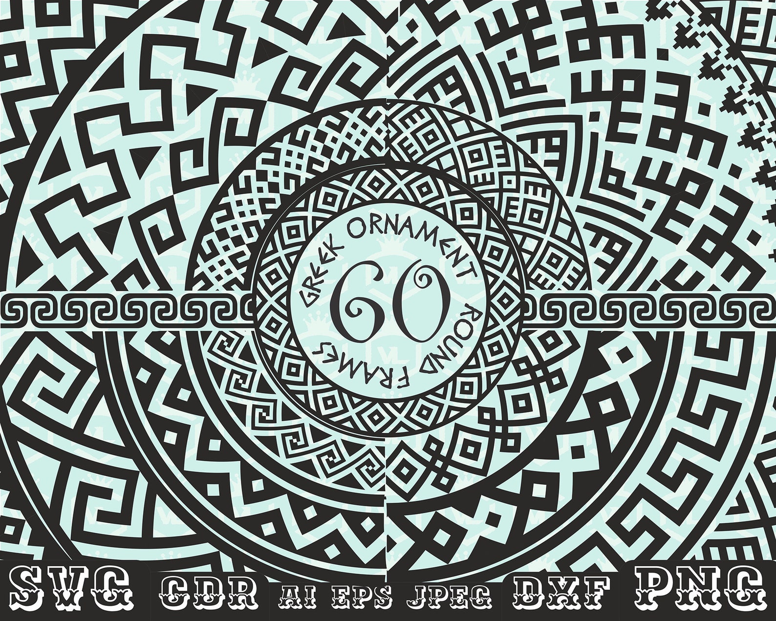 Greek Key Frame Bundle Greek Key Circle SVG Greek Key - Etsy