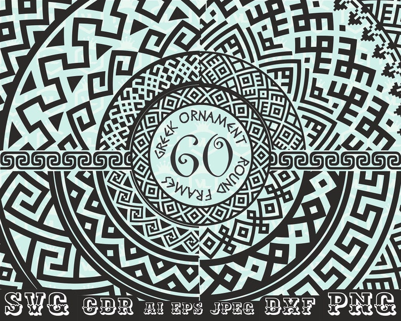 Greek Key Frame Bundle Greek Key Circle SVG Greek Key | Etsy
