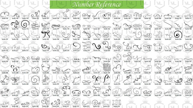 Swirl Clipart SVG PNG Files With Transparent Background Flourishes ...