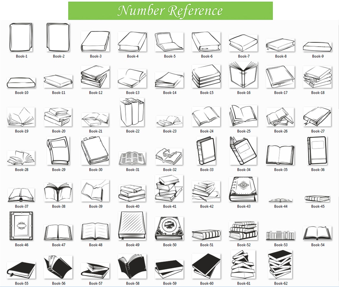 Outline Book Clipart SVG, Doodle Hand Drawn Cartoon Book Svg PNG DXF ...