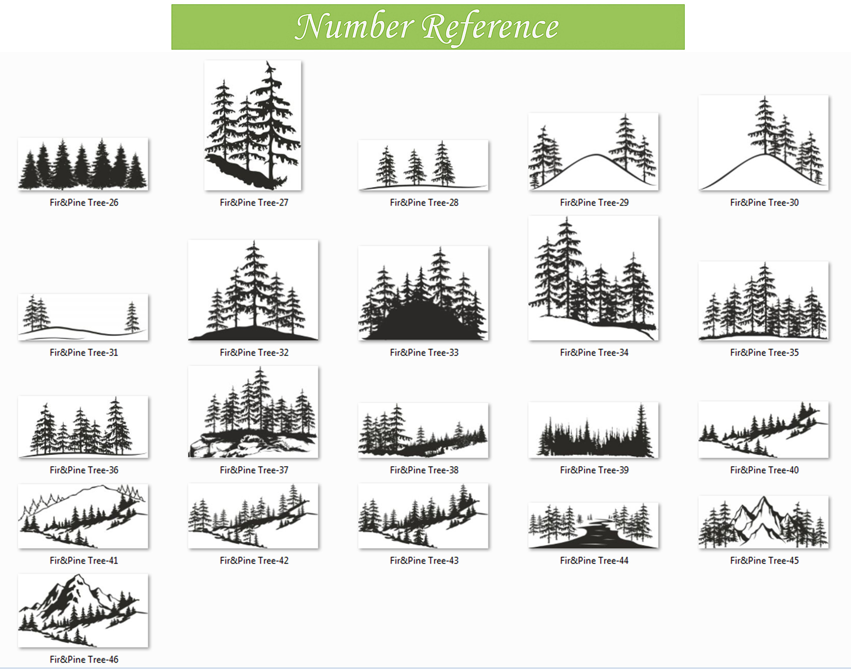 Pine Evergreen Tree Forest Bundle SVG & PNG Forest - Etsy