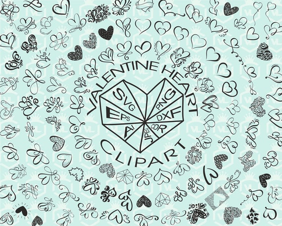 Valentine Love Heart Bundle SVG & PNG Love Silhouette Heart - Etsy