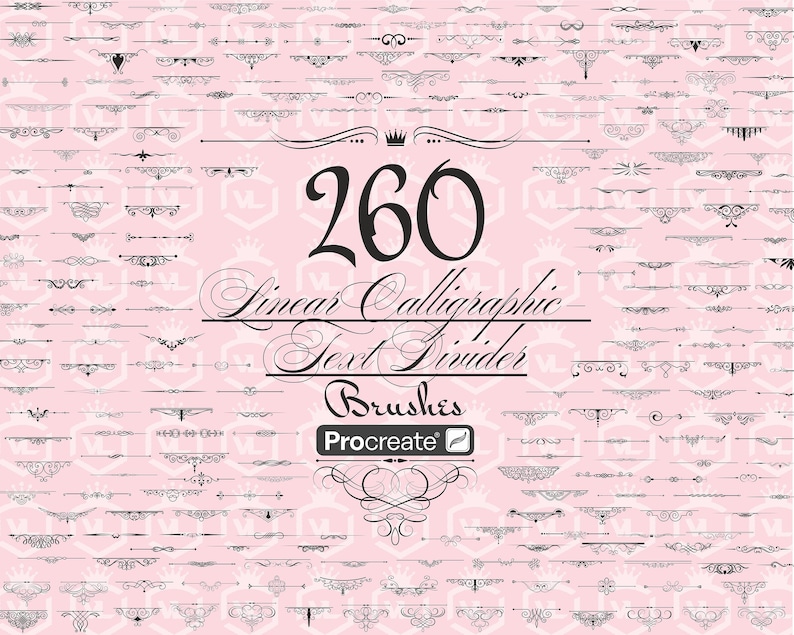 Tattoo Divider Procreate Stamp Brushes Calligraphic Divider - Etsy