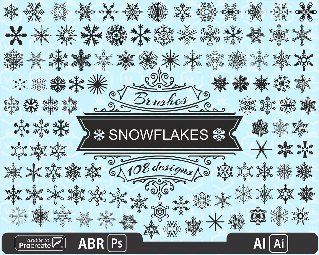 Snowflake Brushes for Photoshop ( Usable in Procreate 5 ) and ...