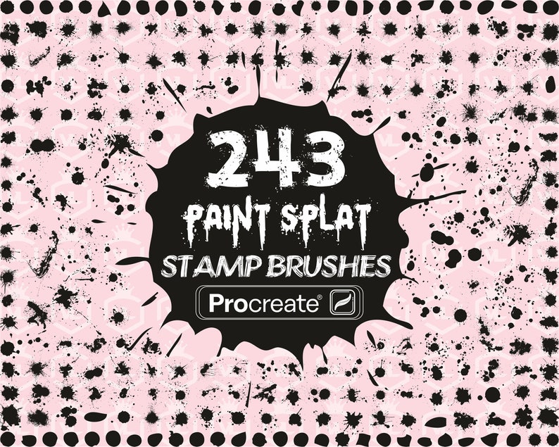 Paint Splats and Drips Procreate Stamp Brushes Ink Splash | Etsy