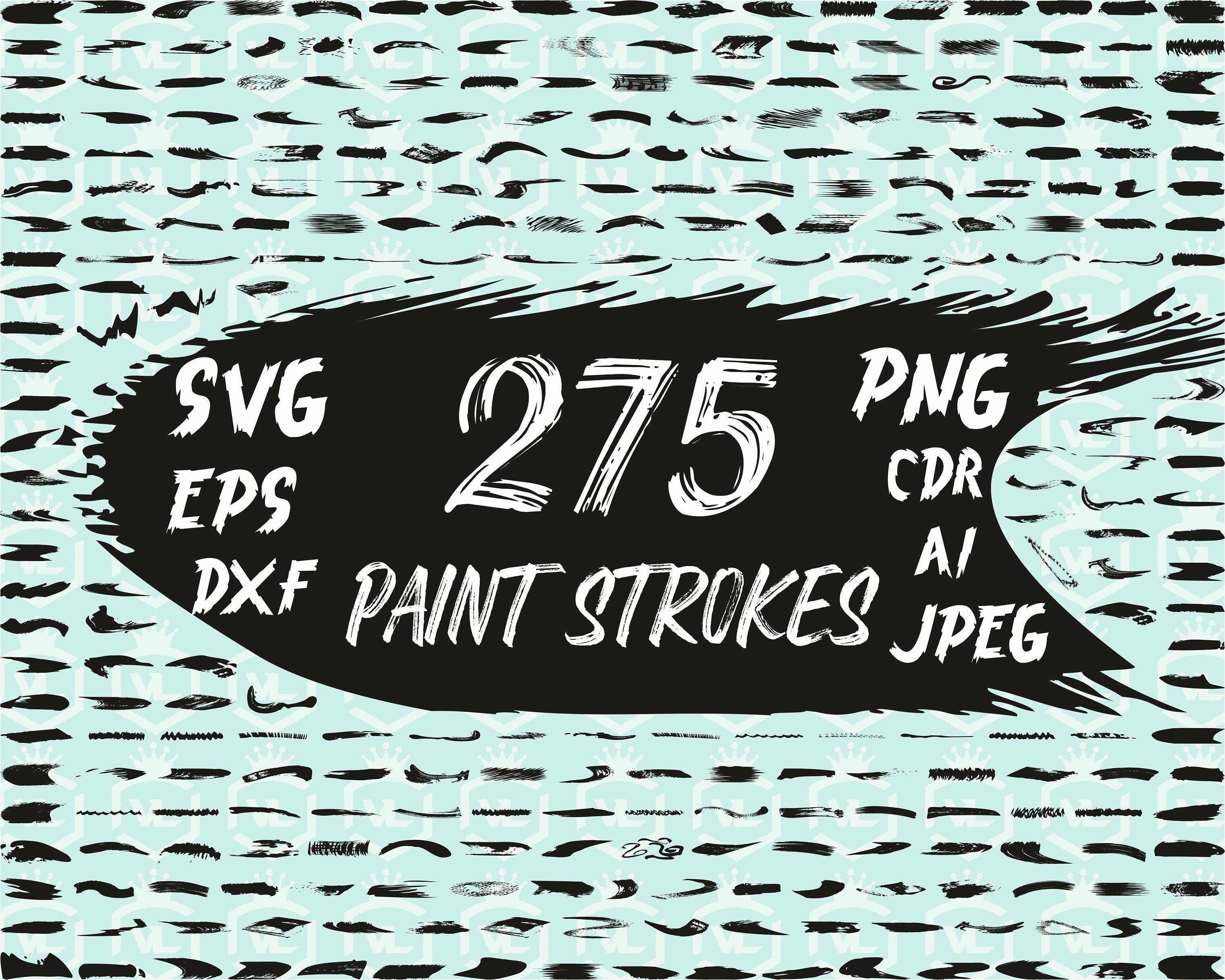Paint Brush Strokes PNG SVG clipart Paint Lines Bundle Brush | Etsy