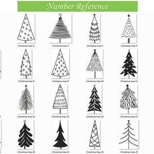 Christmas Tree Procreate Stamp Brushes, Cartoon Doodle Pine & Fir ...