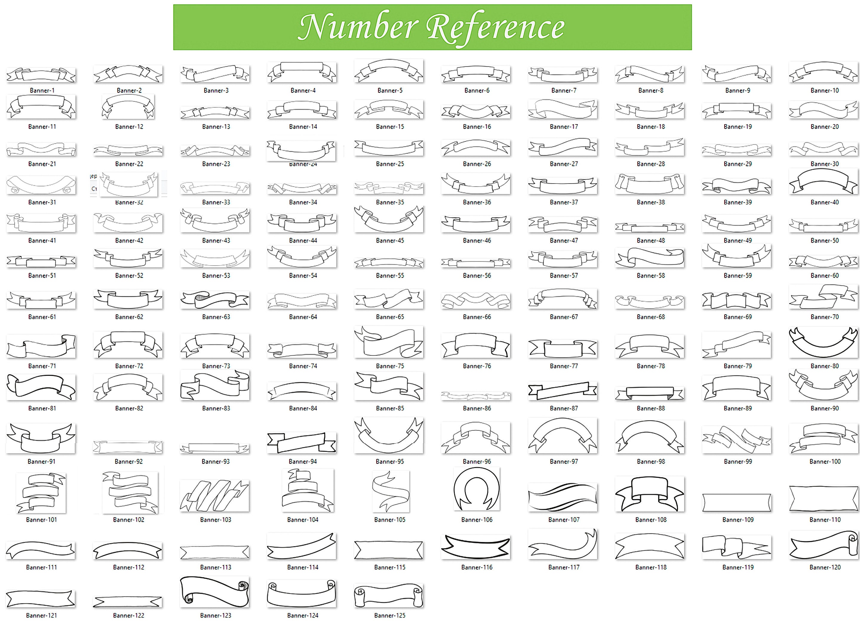 Outline Banners Ribbons Label Scroll Clip Art Clipart - Etsy Canada