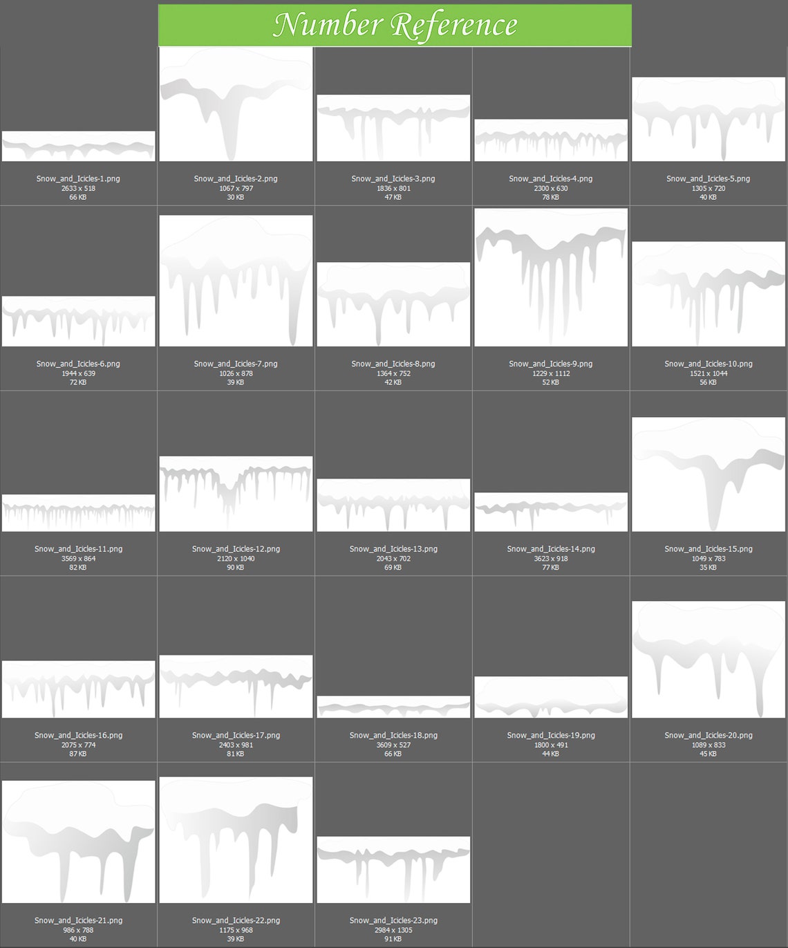 Snow and Icicles Clipart SVG & PNG 23 Designs Christmas and - Etsy