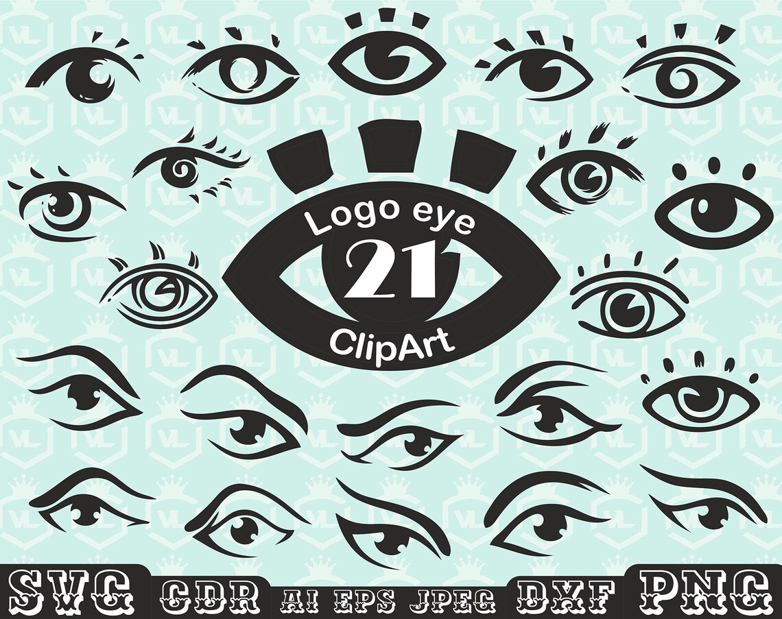 Outline Eye Clipart SVG Bundle, Doodle Hand Drawn Cartoon Eye Svg PNG ...