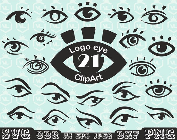 Outline Eye Clipart SVG Bundle Doodle Hand Drawn Cartoon Eye - Etsy