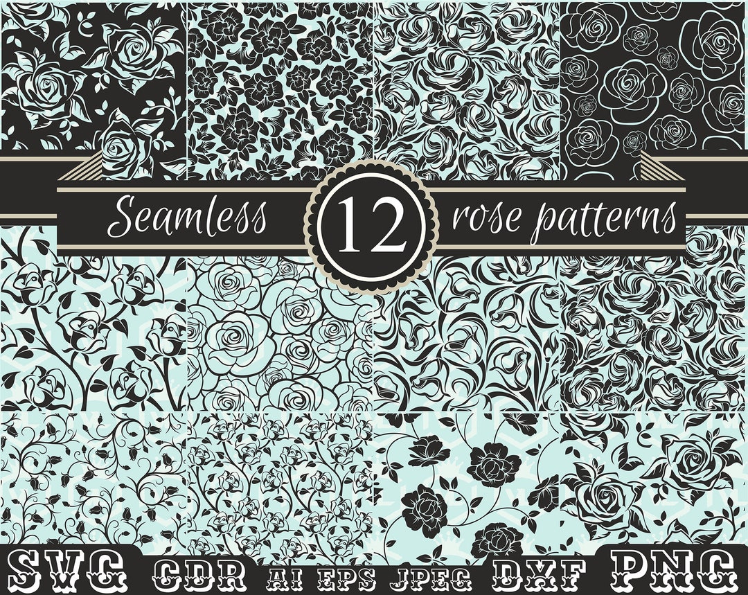 Seamless Rose Pattern Svg, Floral Pattern for Cardmaking, Western ...