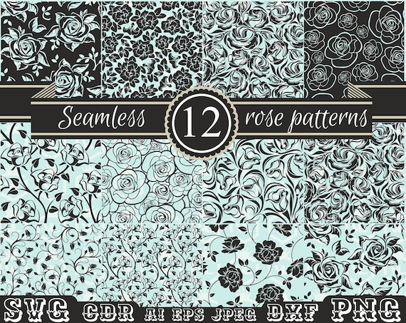 Seamless Rose Pattern Svg Floral Pattern for Cardmaking - Etsy